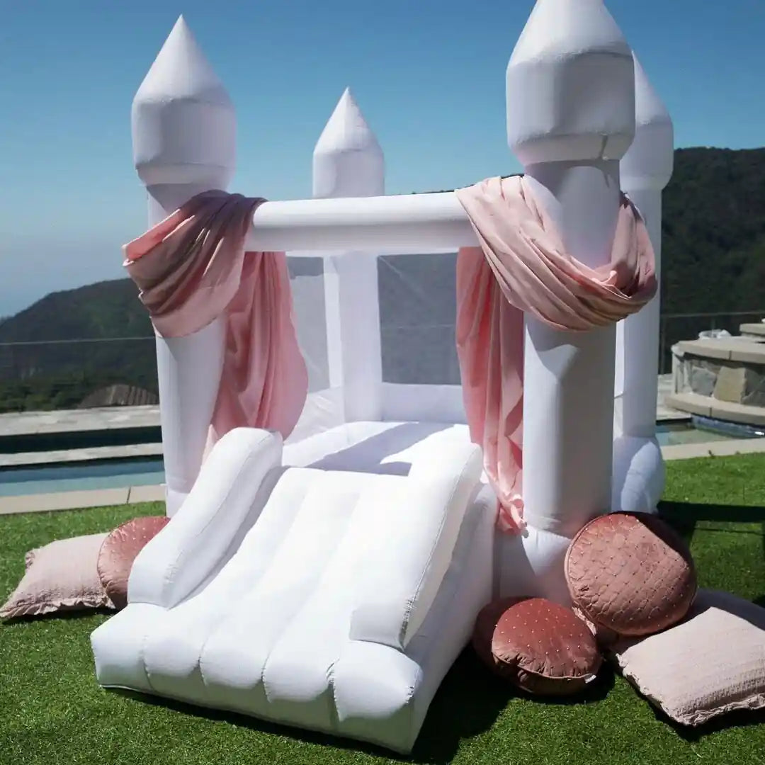 Small White Bounce House, Commercial Grade, 8ft x 8ft – The Little Bounce